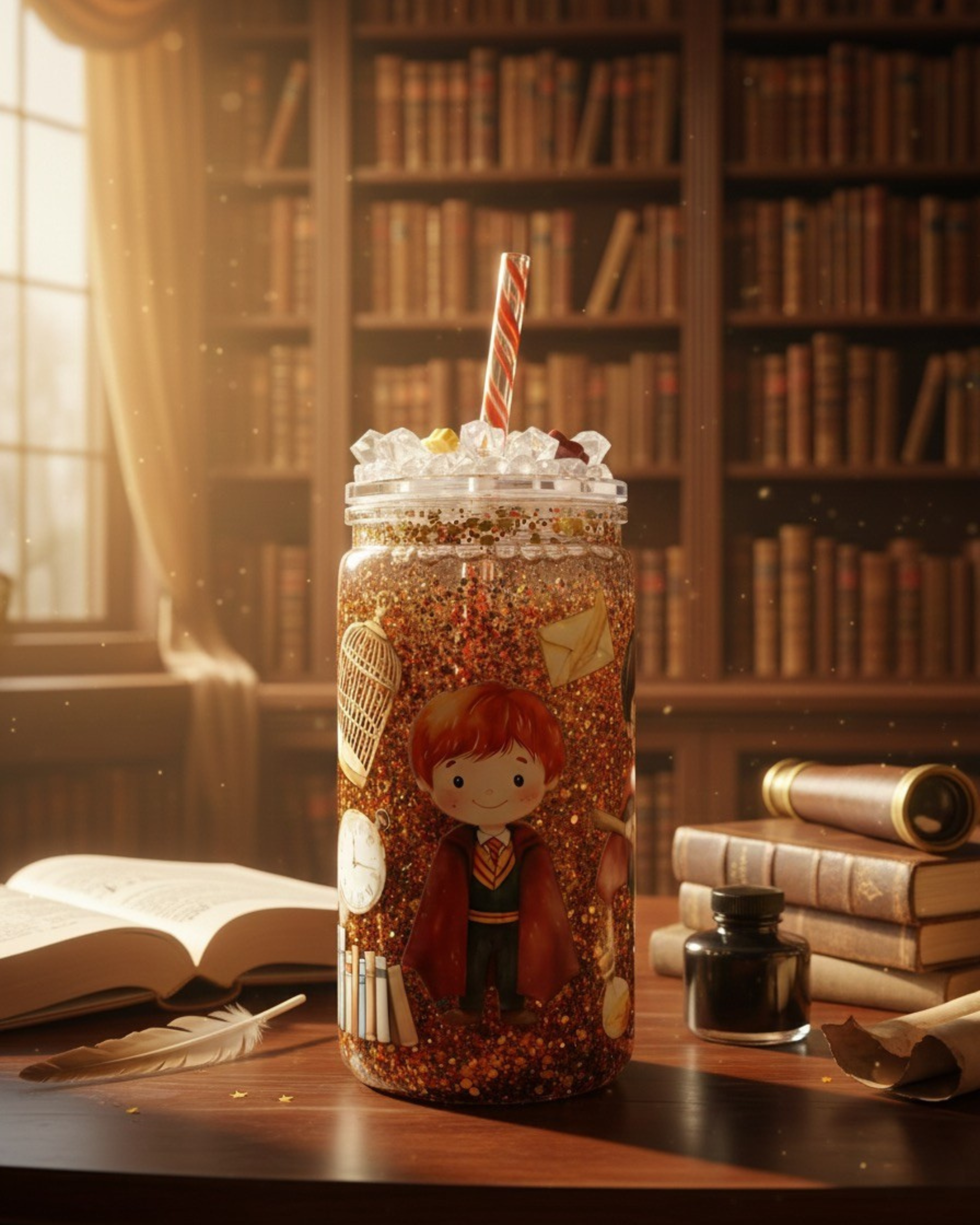 Library of Spells Gobelet magique à paillettes double paroi | Bubble ...